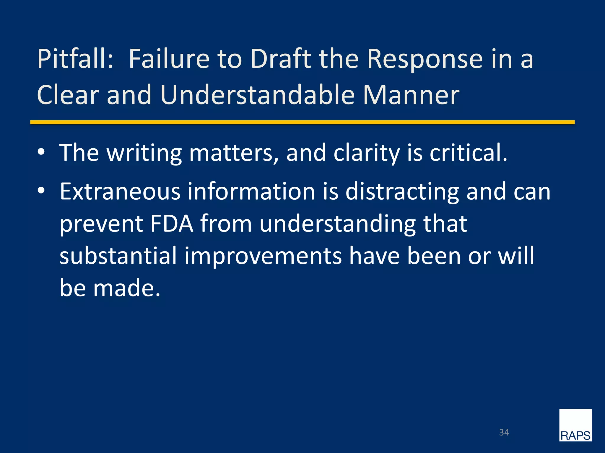 Responding Effectively to FDA 483 Observations & Warning Letters | PPTX