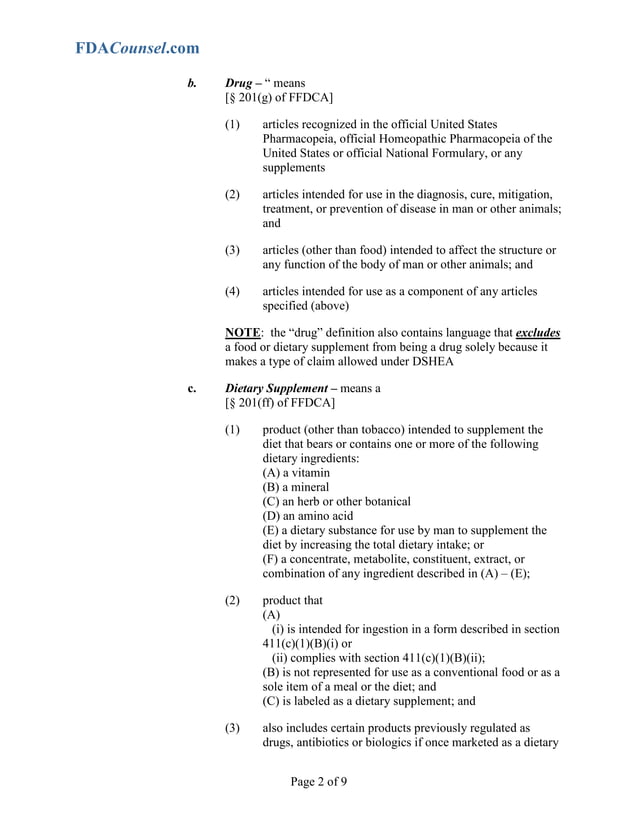 “FUNCTIONAL FOODS: CLAIMS AND LABELING” -- AN OVERVIEW OF THE LAW | PDF