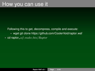 Raptor web application firewall | PDF