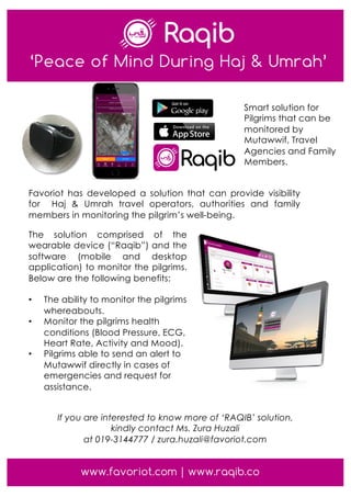 Raqib Brochure - Peace of Mind During Your Hajj | PDF