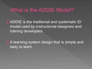 Compare and contrast the ID Models - ADDIE & the Dick and Carey | PPTX