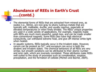 Rare earth elements and its applications in geological studies | PDF