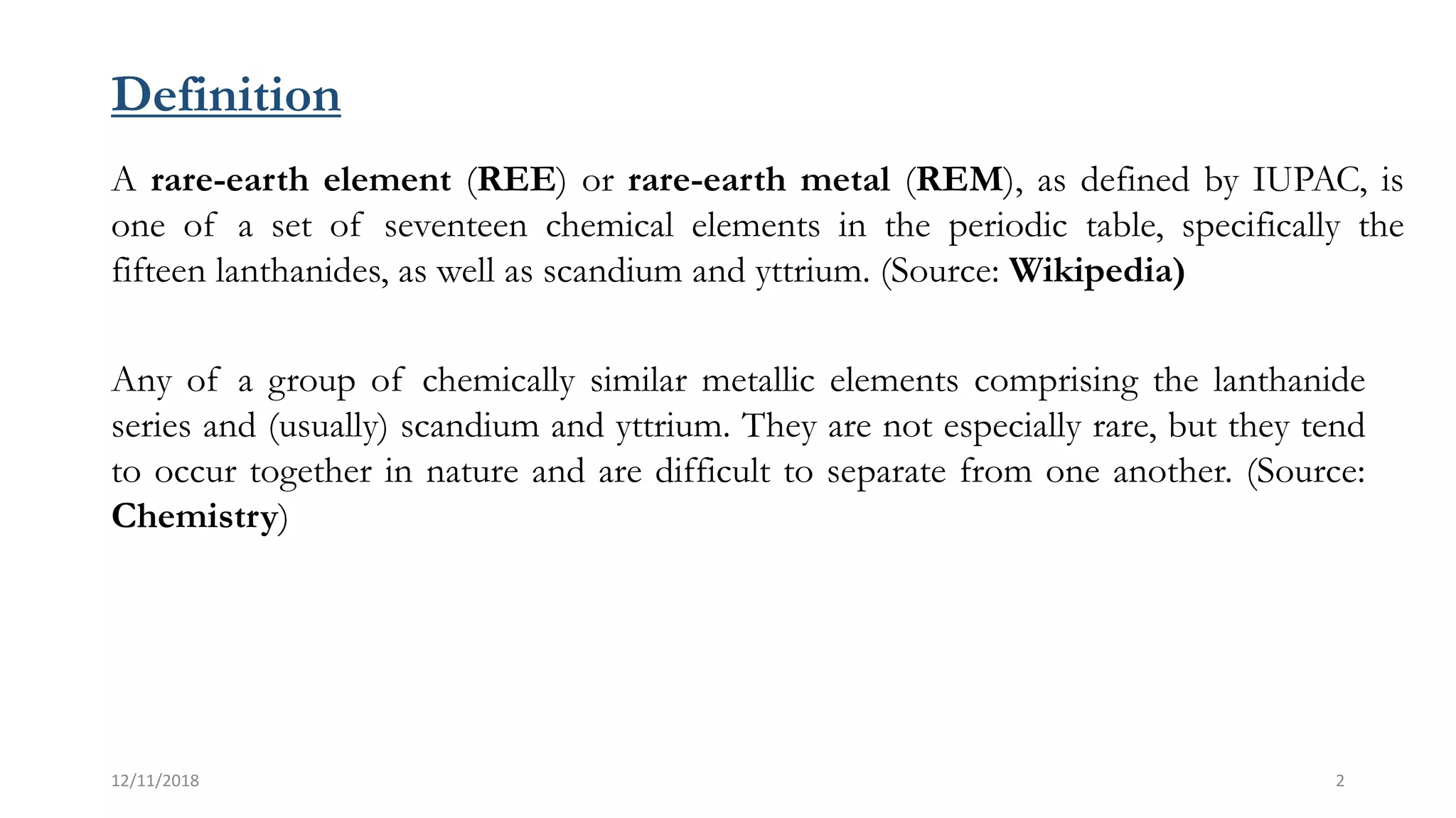 Rare earth elements and their properties and their applications in ...