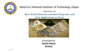 Rare earth elements and their properties and their applications in ...
