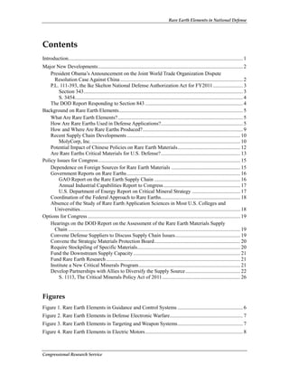 Rare Earth Elements in National Defense: Background, Oversight Issues ...