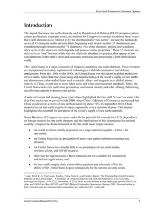 Rare Earth Elements in National Defense: Background, Oversight Issues ...