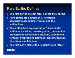 Rare Earth Overview 2010 - USGS | PPT