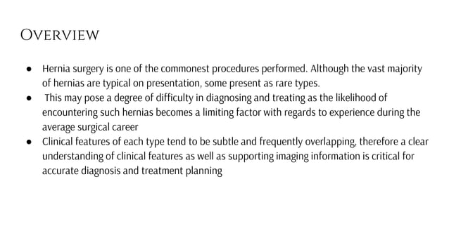 Rare Presentations of Hernias - Medical | PPTX