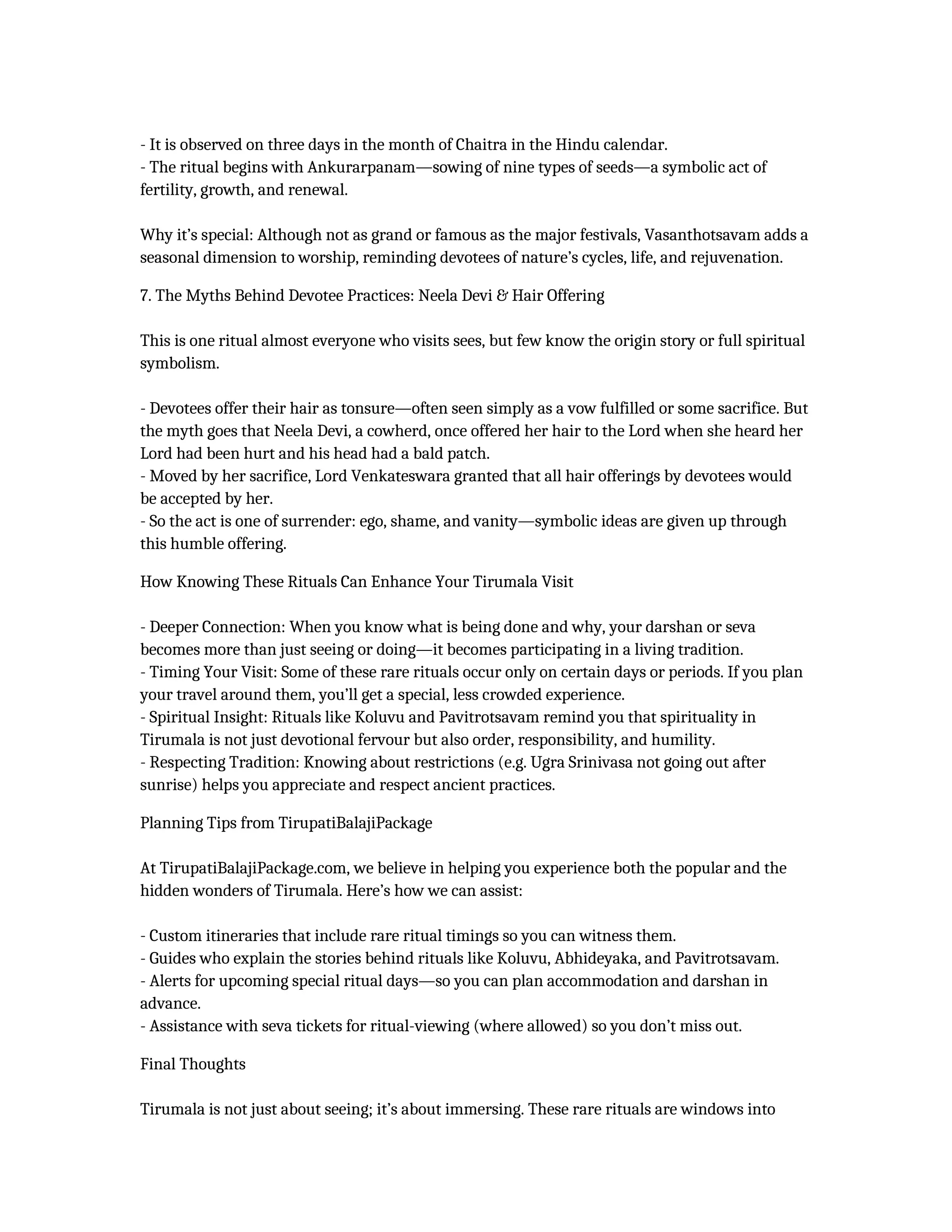 Rare Rituals of Tirumala Temple That Most Visitors Don’t Know | DOCX