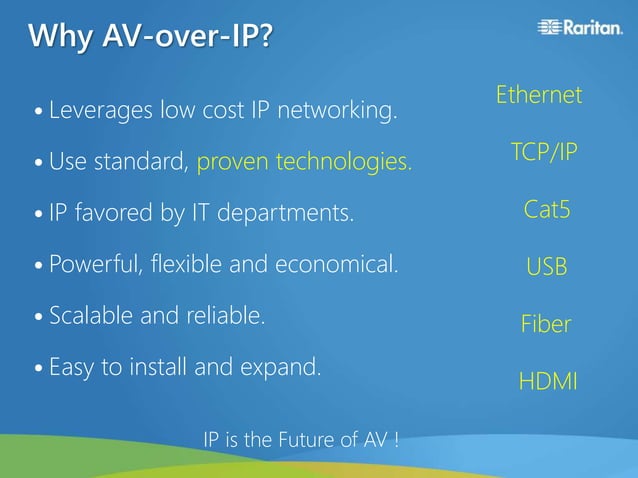 Raritan AV-over-IP (RAV-IP) Distribution System | PPT
