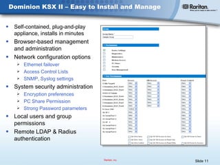 Raritan Dominion KSX II Customer Presentation | PPT