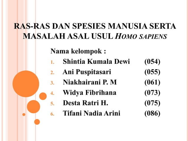 Ras ras dan spesies manusia | PPTX