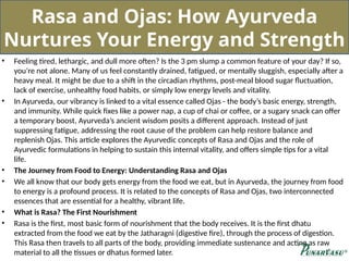 Rasa and Ojas How Ayurveda Nurtures Your Energy and Strength.pptx