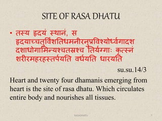 Rasa dhatu | PPTX