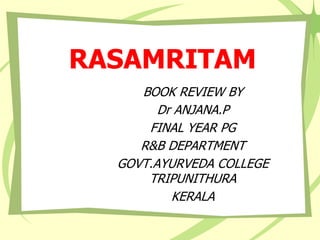 RASAMRITAM BOOK REVIEW | PPTX