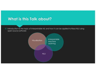 Rasa NLU and ML Interpretability | PDF