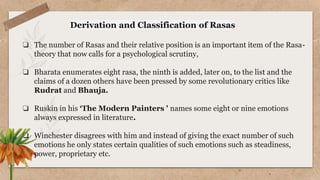 "Rasas" as Springs of Art in Indian Aesthetics | PPTX