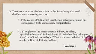 "Rasas" as Springs of Art in Indian Aesthetics | PPTX