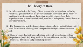 "Rasas" as Springs of Art in Indian Aesthetics | PPTX