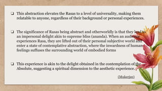 "Rasas" as Springs of Art in Indian Aesthetics | PPTX