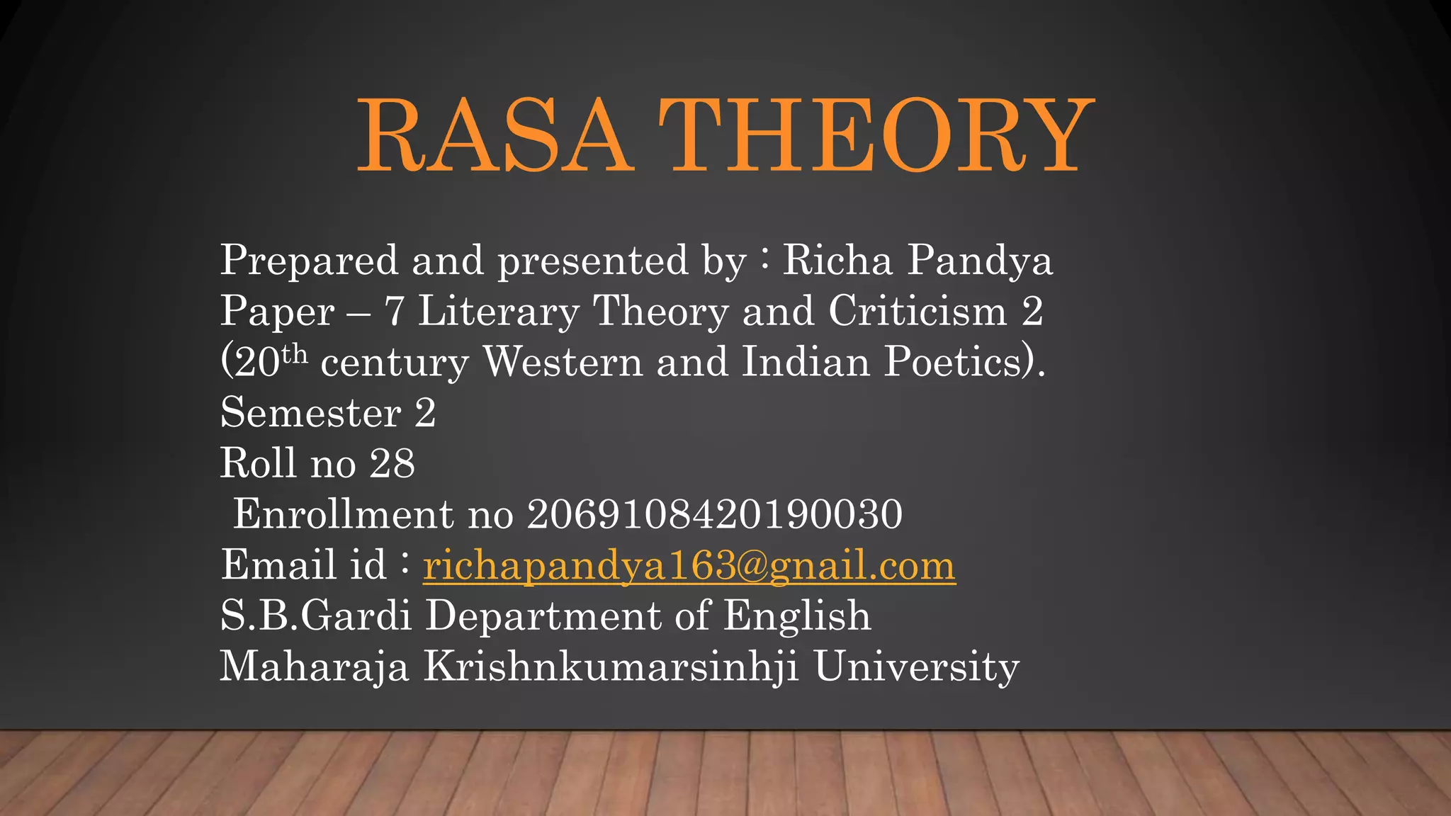 Rasa theory | PPTX