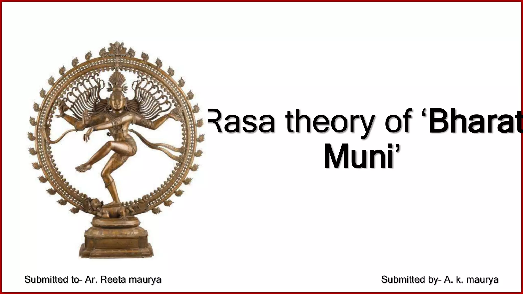 Rasa theory of ‘Bharat Muni’ presentation by Anuj kumar maurya | PPTX