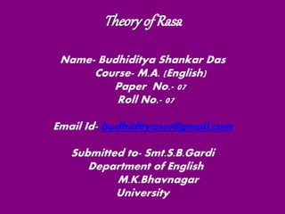 Rasa theory presentation | PPTX