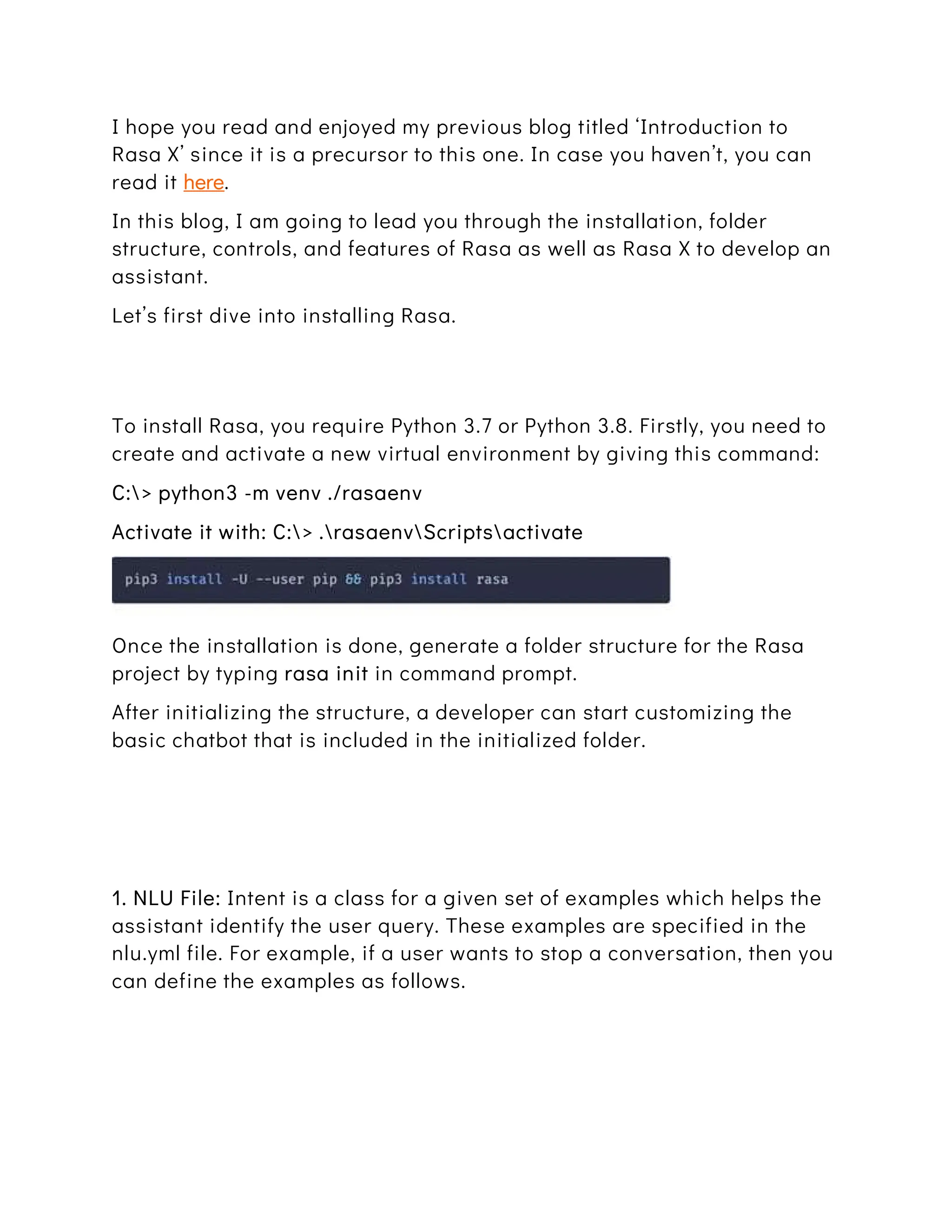a guide to install rasa and rasa x | Nitor Infotech | PDF
