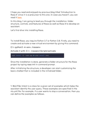 a guide to install rasa and rasa x | Nitor Infotech | PDF