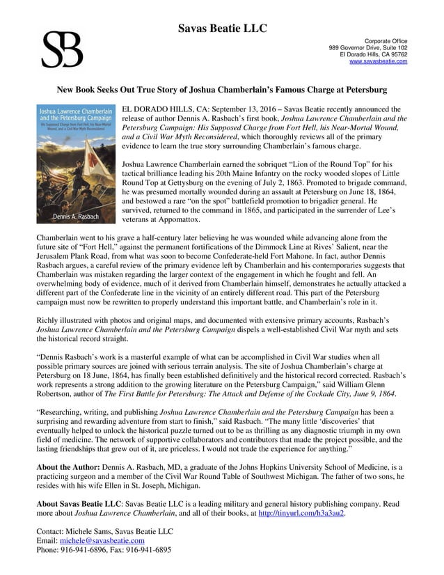 New Book Seeks Out True Story of Joshua Chamberlain’s Famous Charge at ...