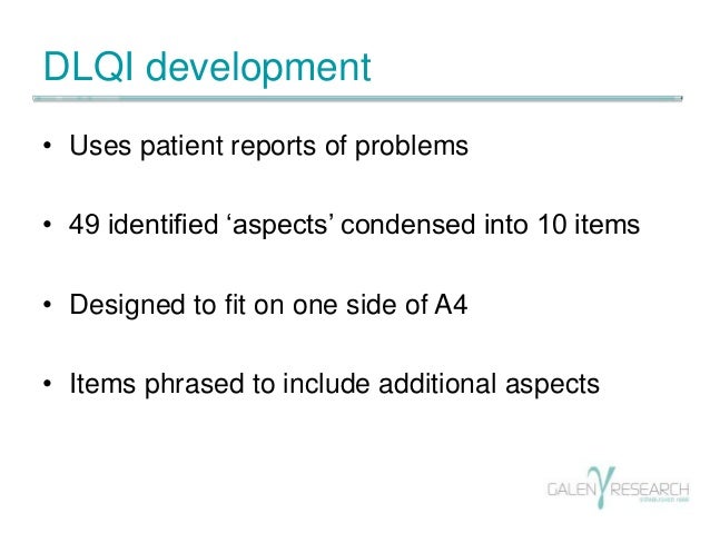 Rasch analysis of the Dermatology Life Quality Questionnaire (DLQI)