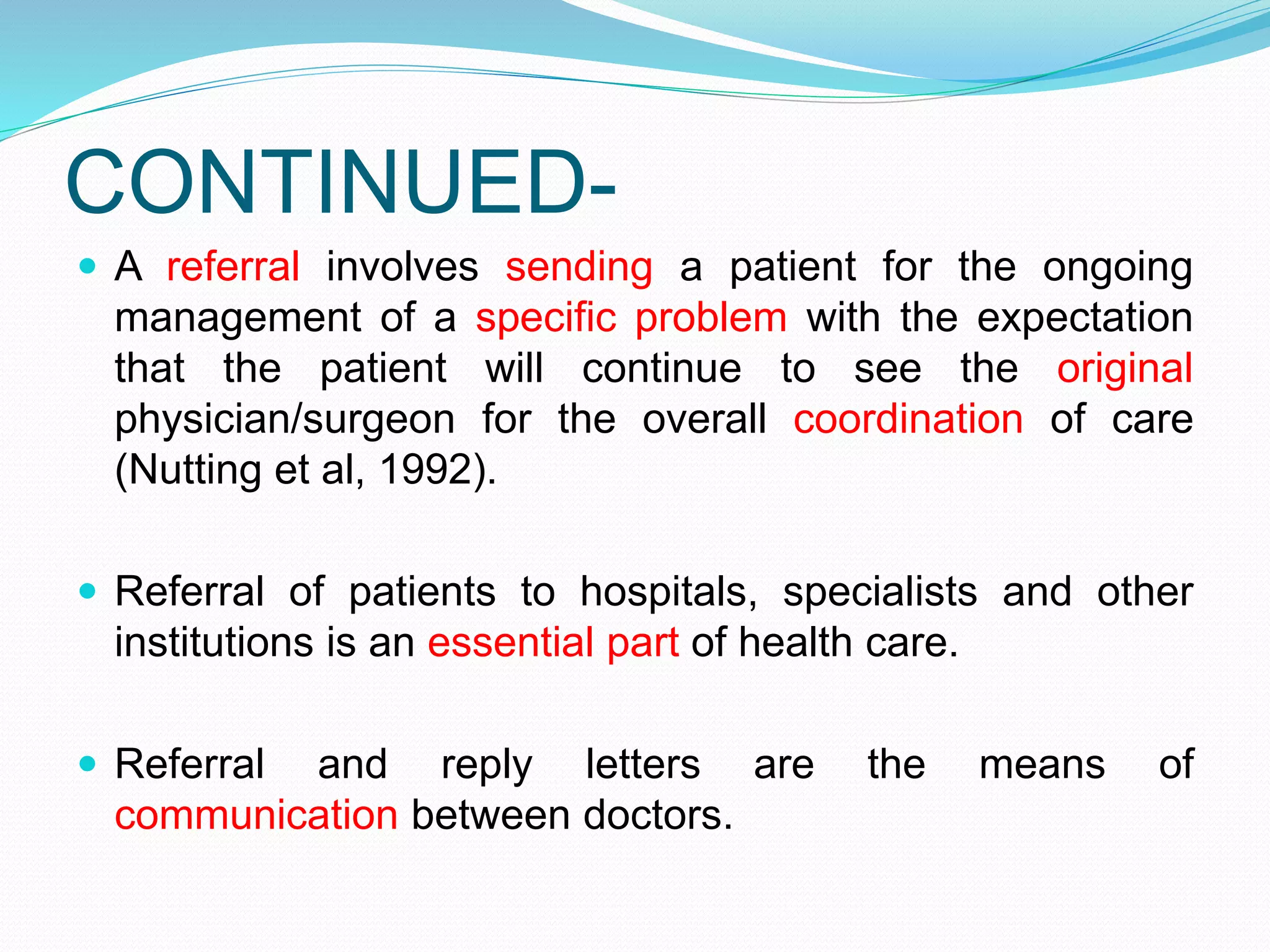 Rasel referral writing for medical purposes | PPTX