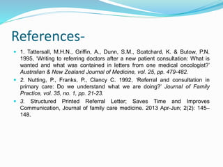 Rasel referral writing for medical purposes | PPTX