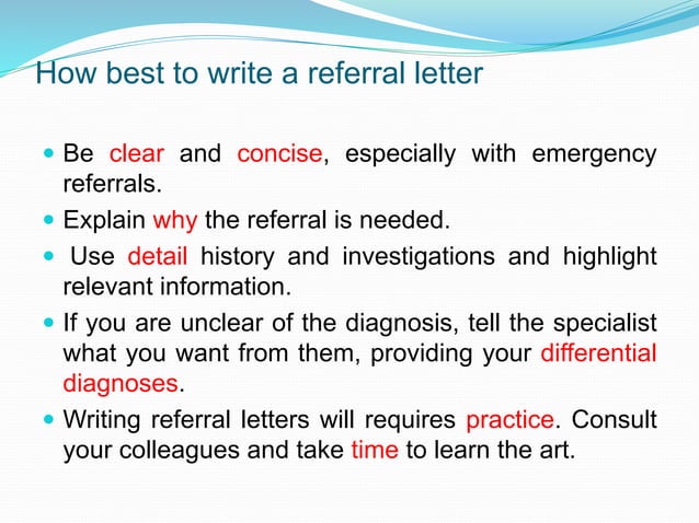 Rasel referral writing for medical purposes | PPTX | Infectious ...
