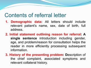 Rasel referral writing for medical purposes | PPTX