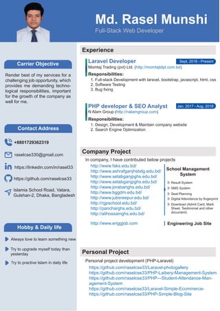 Rasel web developer | PDF | Web Development | Internet