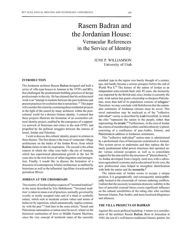 Rasem badran and the jordanian house | PDF | Islam | Religion ...