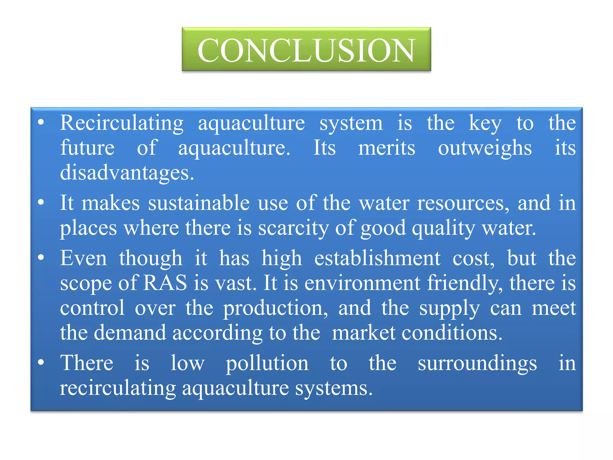 RECIRCULATORY AQUACULTURE SYSTEM | PPTX