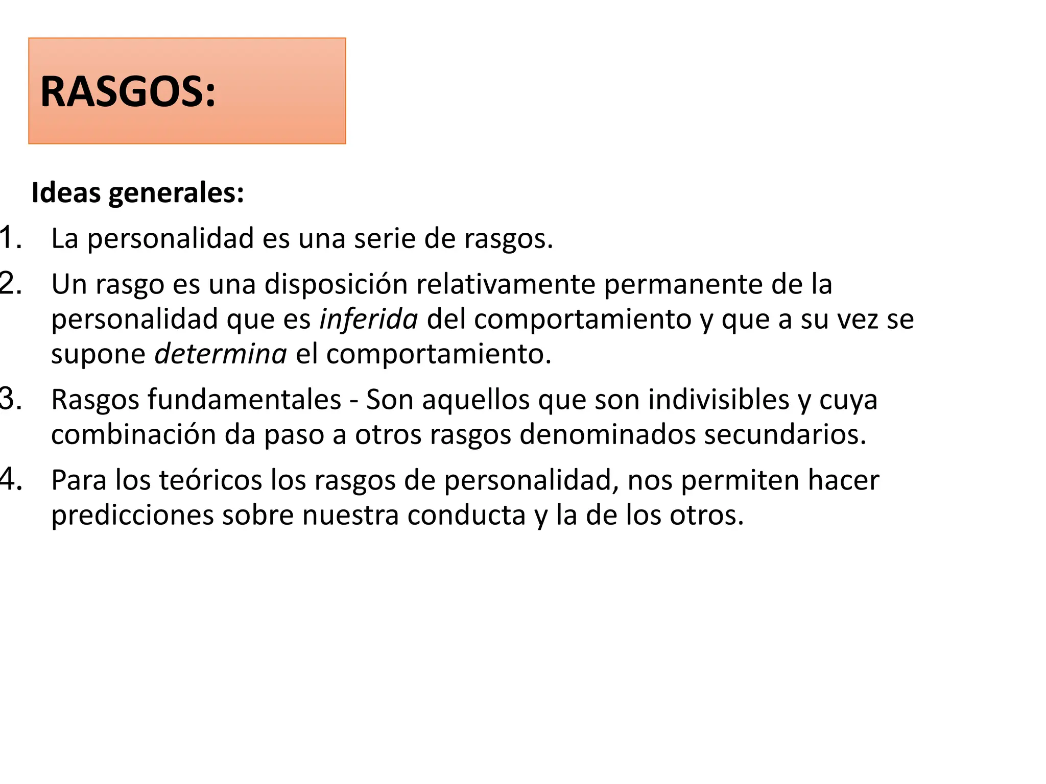 rasgos, tipos y características de rasgo | PDF