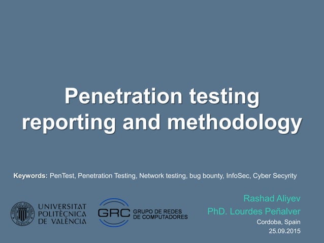 Penetration Testing Reporting And Methodology Pptx