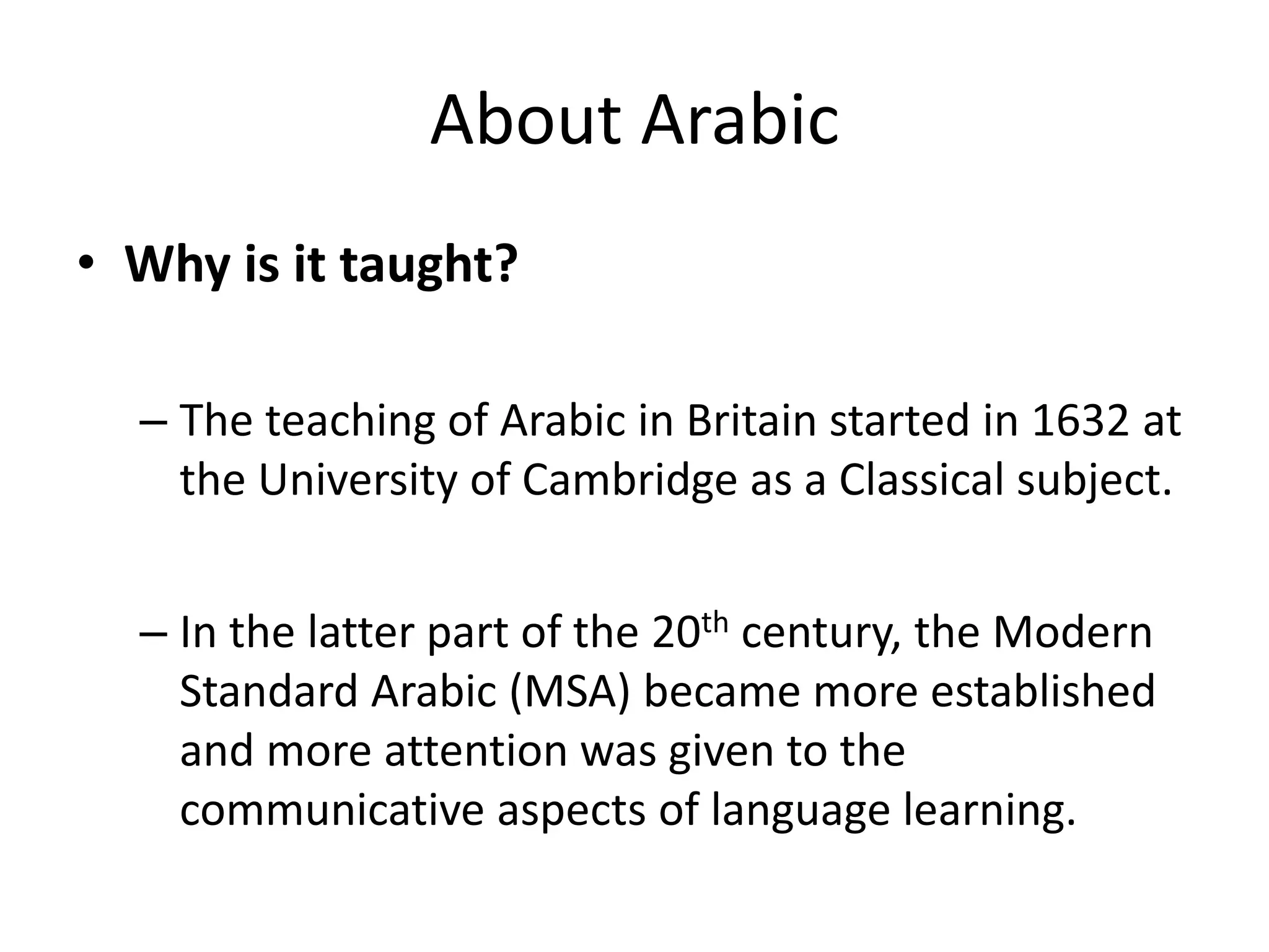 The Common European Framework of Reference for Arabic Language Teaching ...