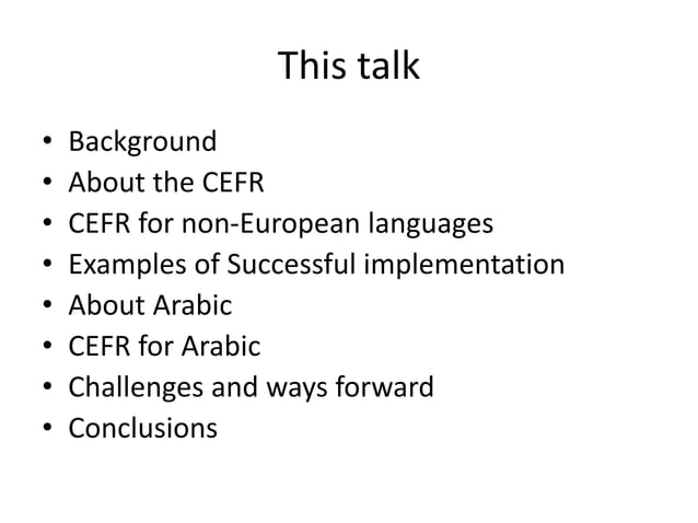 The Common European Framework of Reference for Arabic Language Teaching ...
