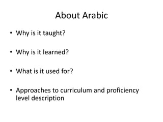 The Common European Framework of Reference for Arabic Language Teaching ...