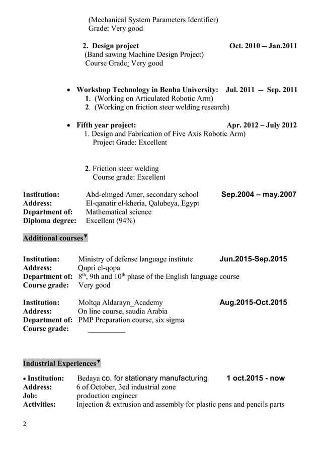 Rashed cv production engineer | PDF