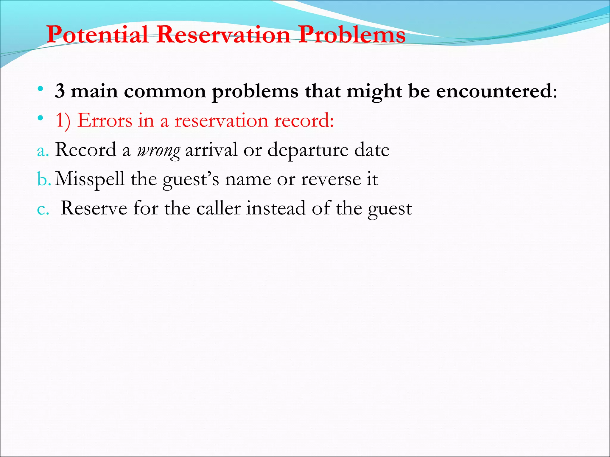 Reservation | PPT
