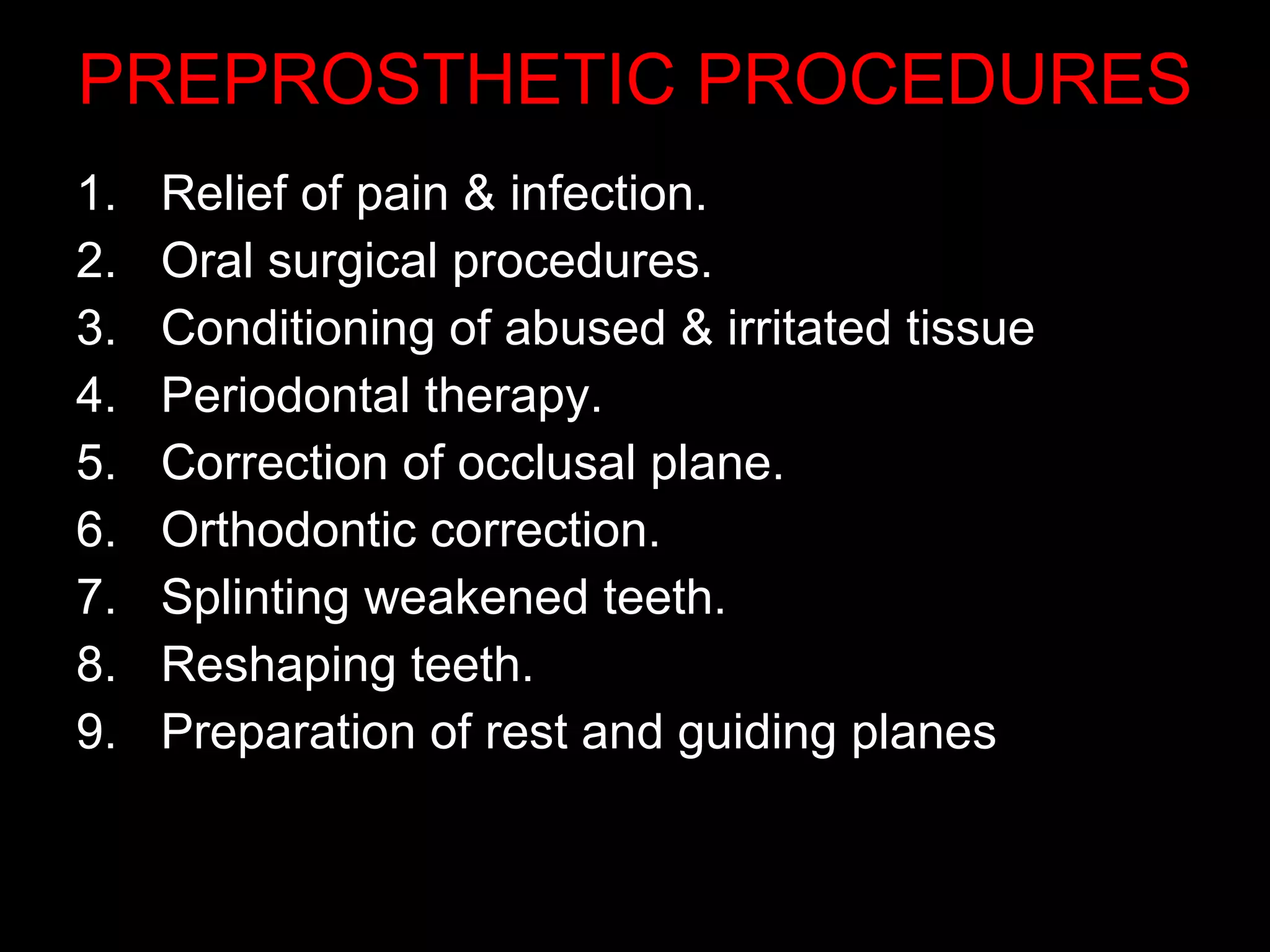 pre prosthetic mouth preparation | PPT