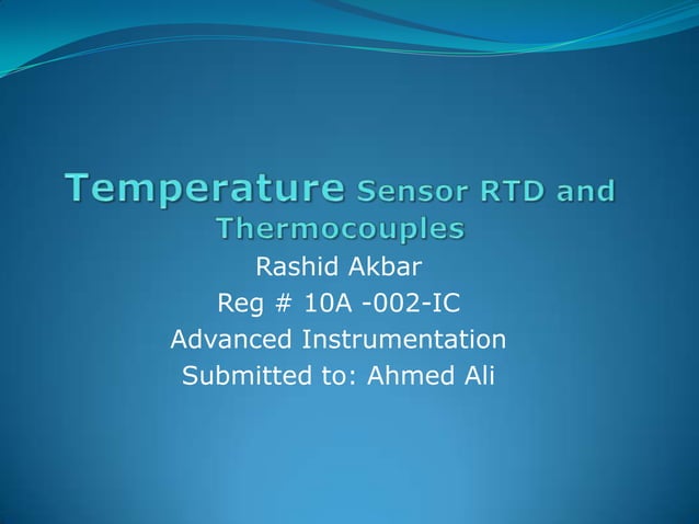 Temperature Sensor Thermocouple and RTD | PPTX
