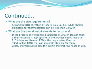 Temperature Sensor Thermocouple and RTD | PPTX