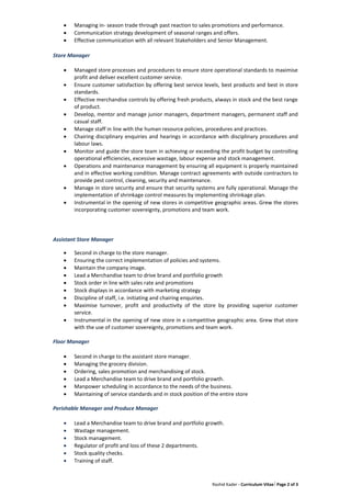 Rashid kader cv update | PDF | Retail Industry | Industries