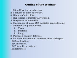 microRNA in Plant Defence and Pathogen Counter-defence | PPTX